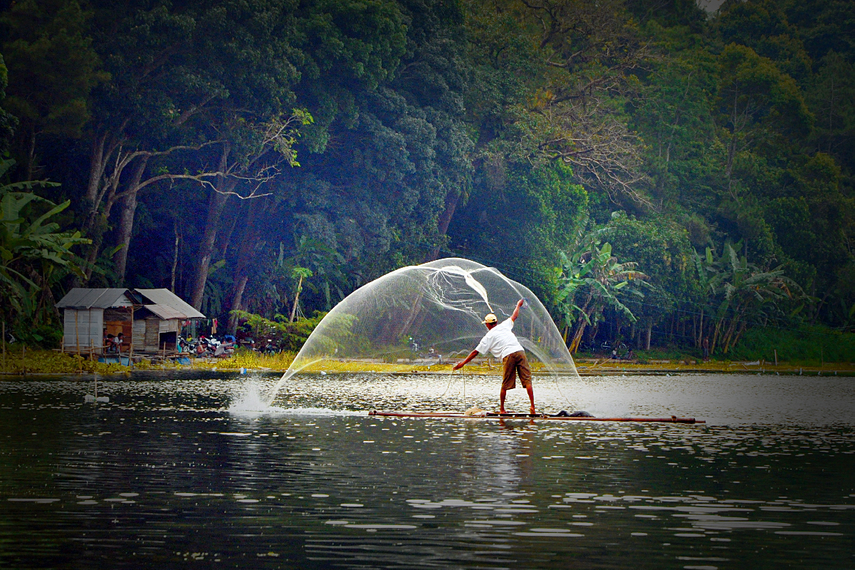 menjala ikan
